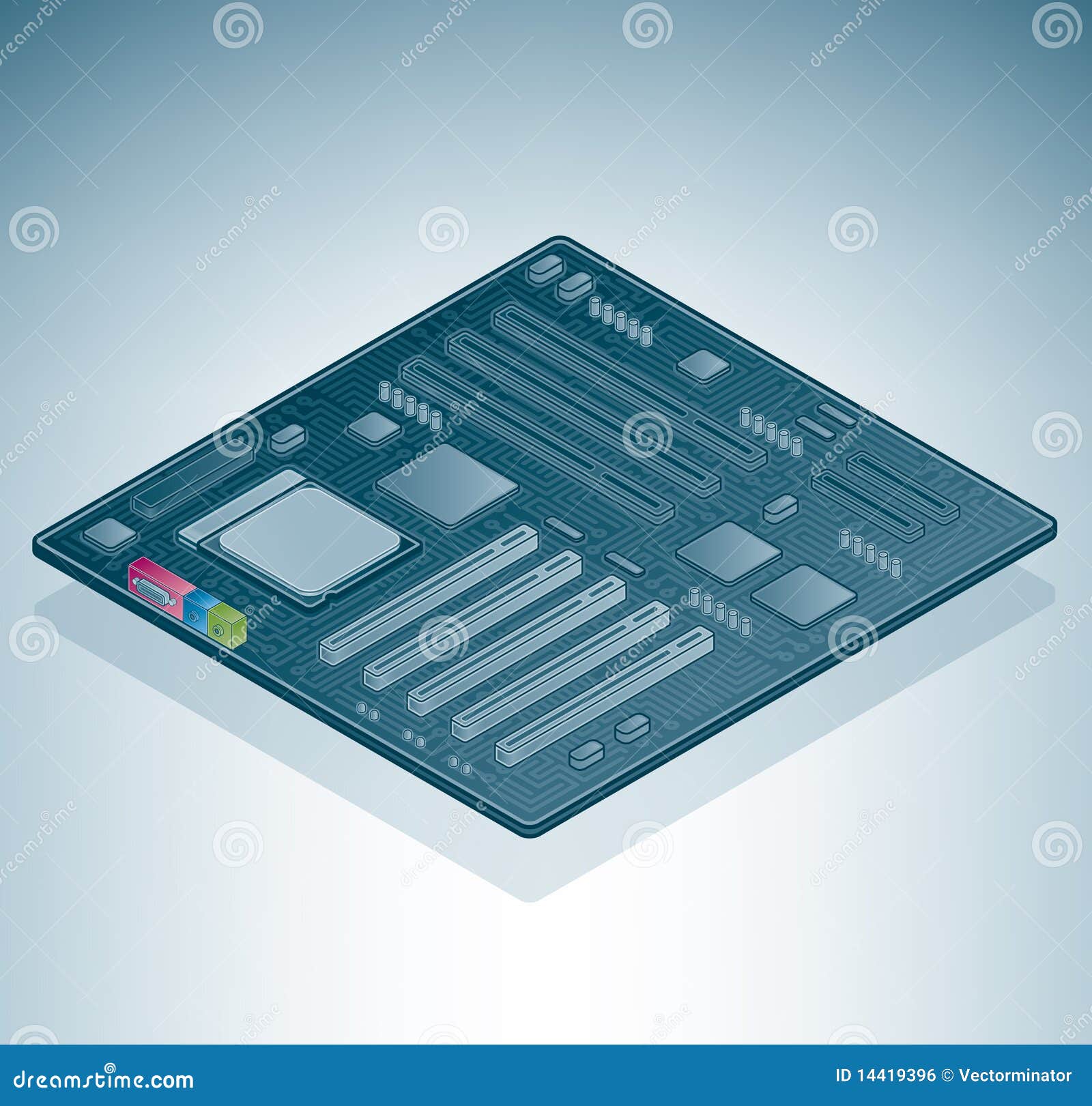 Motherboard stock vector. Illustration of mother, board - 14419396