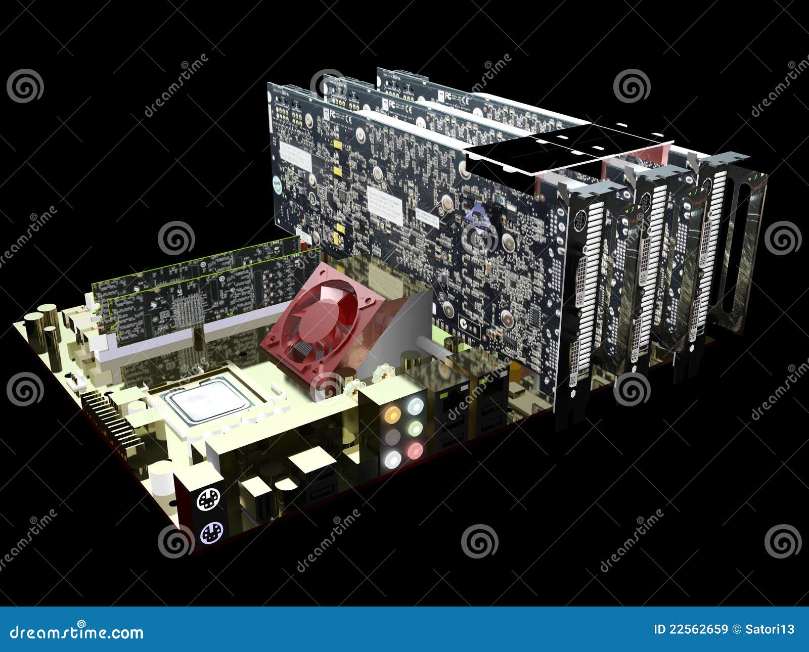 Motherboard stock illustration. Illustration of electronics - 22562659