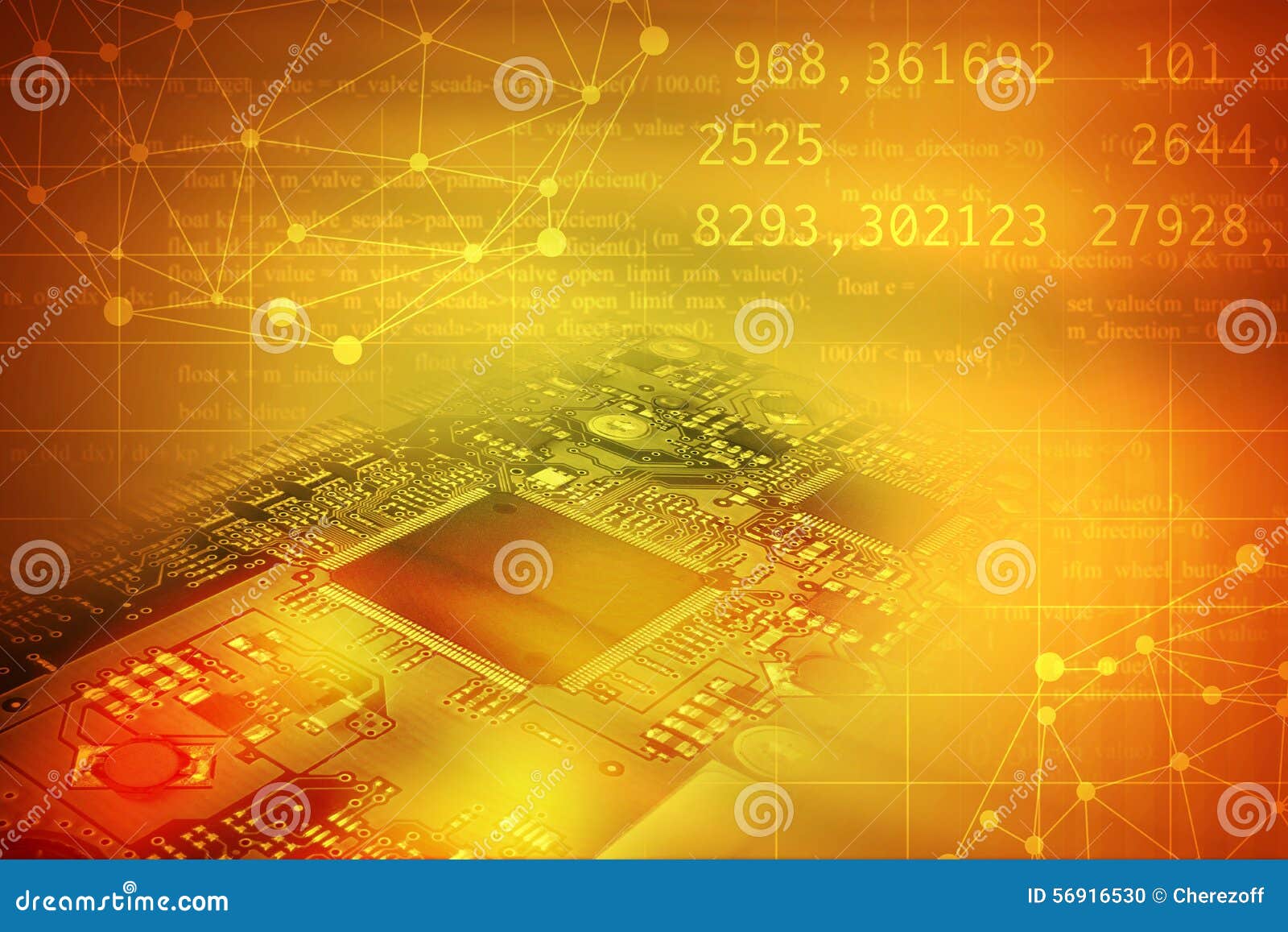 Motherboard on Abstract Colorful Background Stock Illustration ...