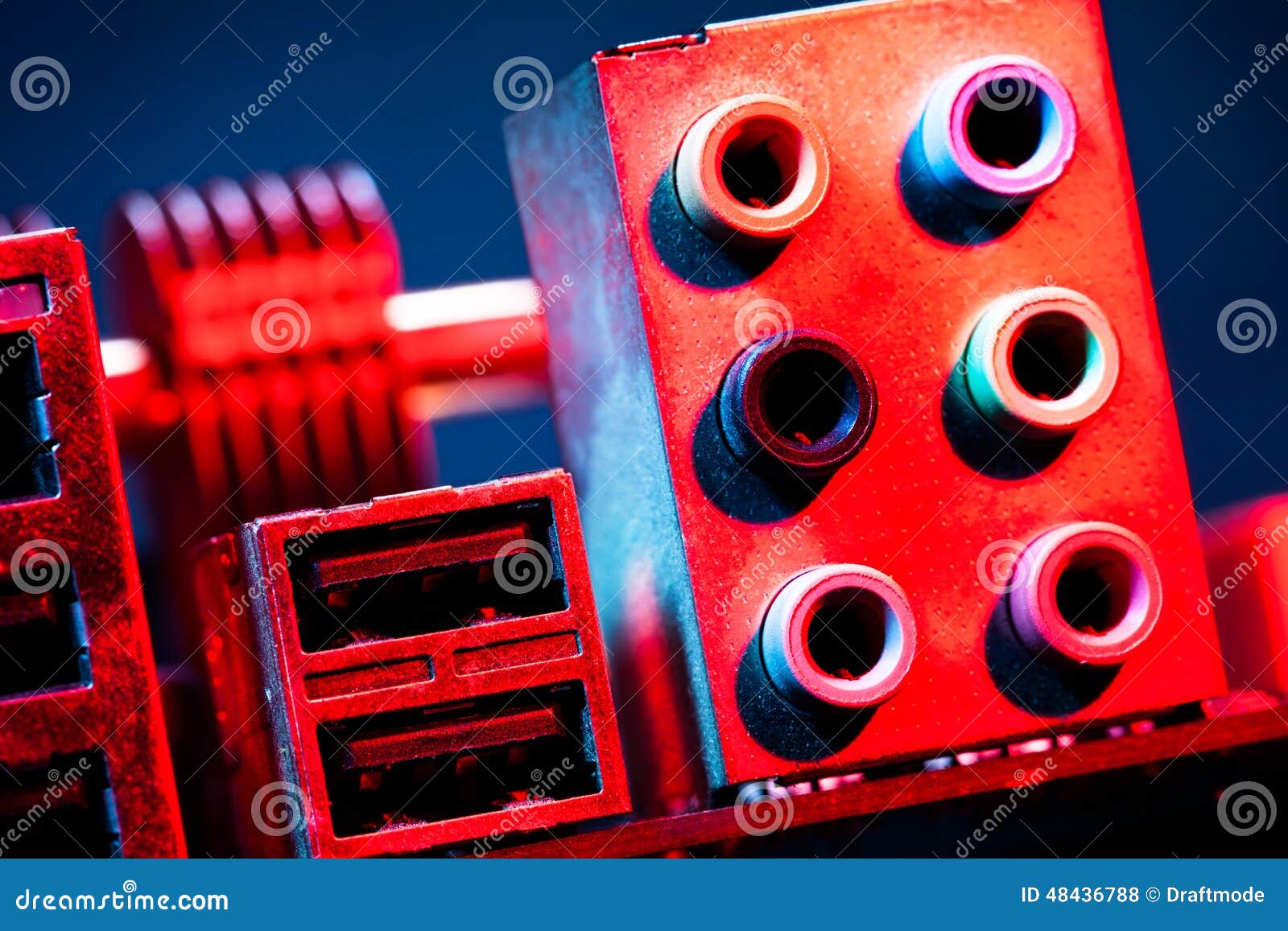 Motherboard audio stock photo. Image of equipment, port - 48436788