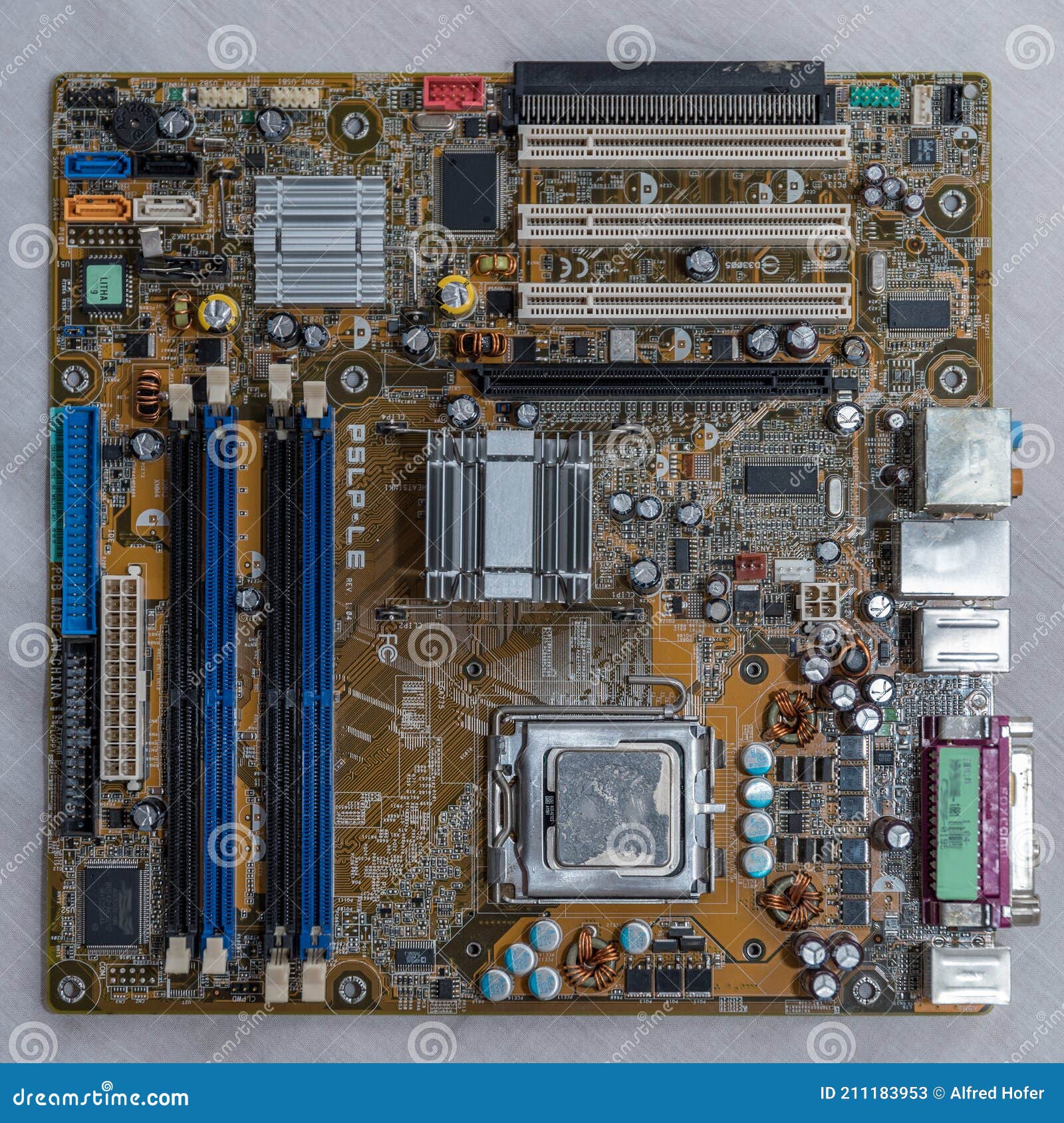 Motherboard - Bird`s Eye View Mainboard Stock Image - Image of internal ...