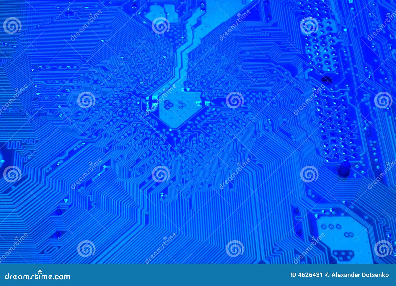 Motherboard - Blue Space stock image. Image of macro, glowing - 4626431