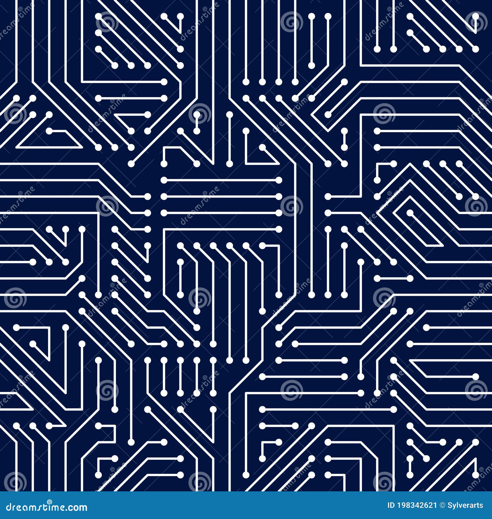 Motherboard Board Seamless Pattern, Vector Background. Stock Vector ...