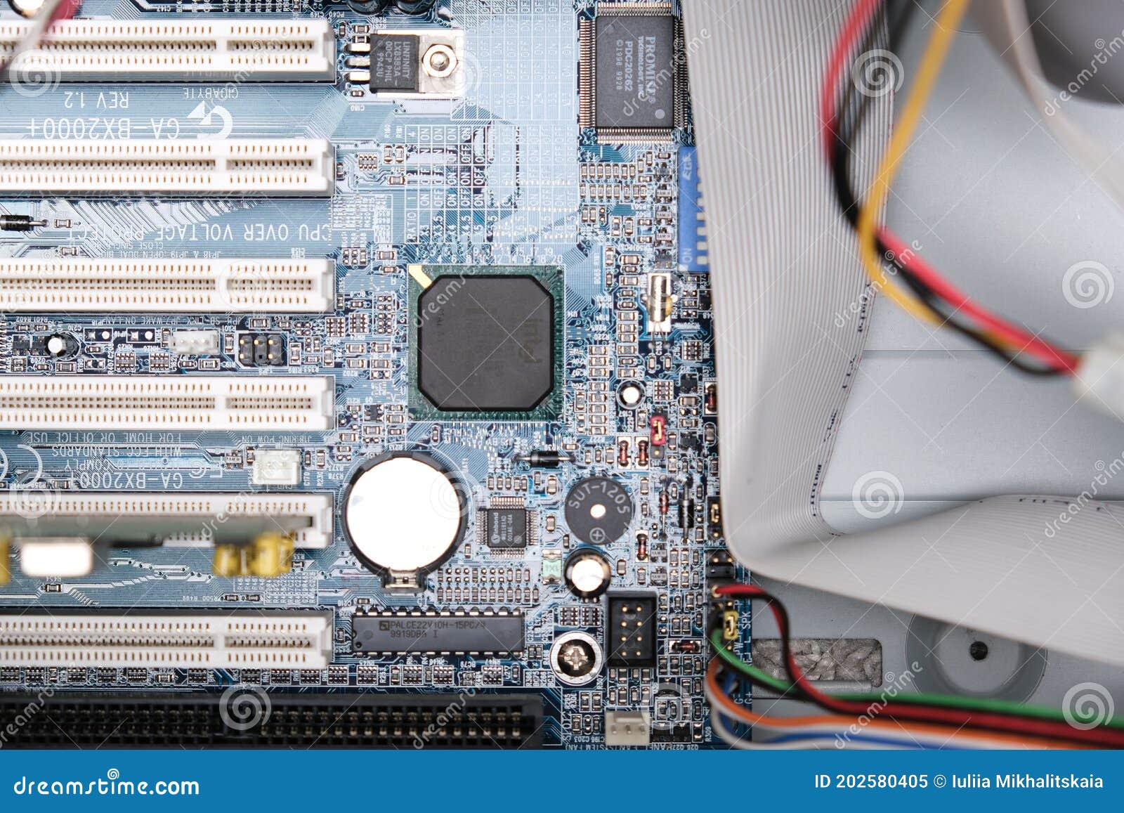 Motherboard of a Broken Computer Close Up, Computer Fixing and Repair ...