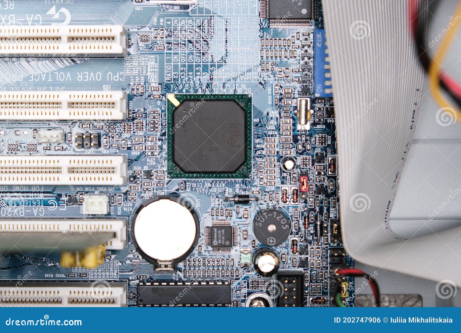 Motherboard of a Broken Computer Close Up, Computer Fixing and Repair ...