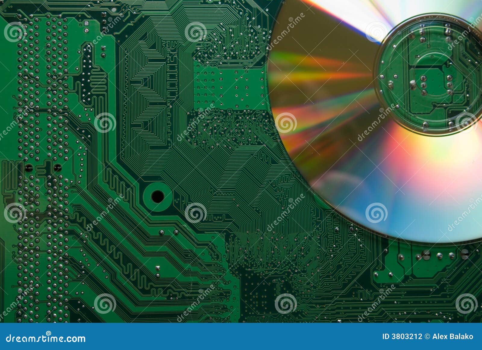 Motherboard with CD stock photo. Image of electronics - 3803212