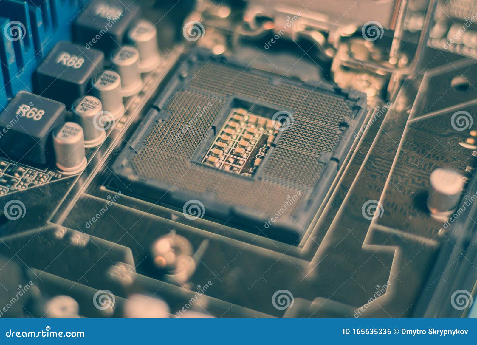 Motherboard. Circuit board stock photo. Image of diagonal - 165635336