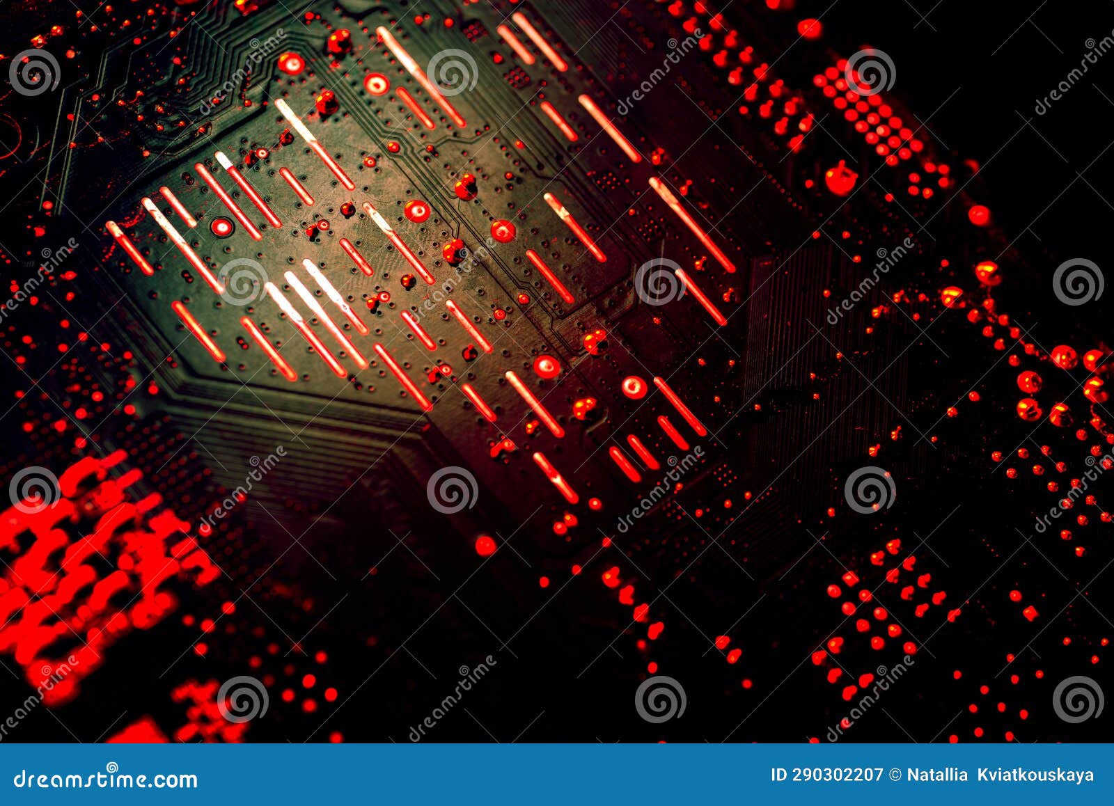Motherboard Close-up with Contacts, Desktop PC. Computer Technology ...