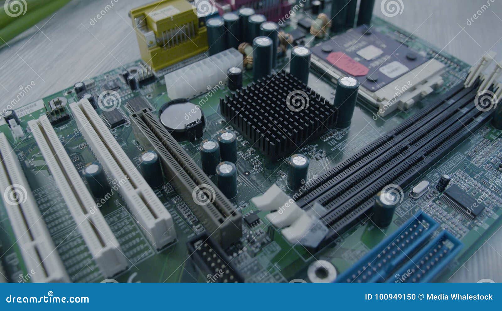 Motherboard Close Up. Electronic Circuit Board with Processor, Close Up ...