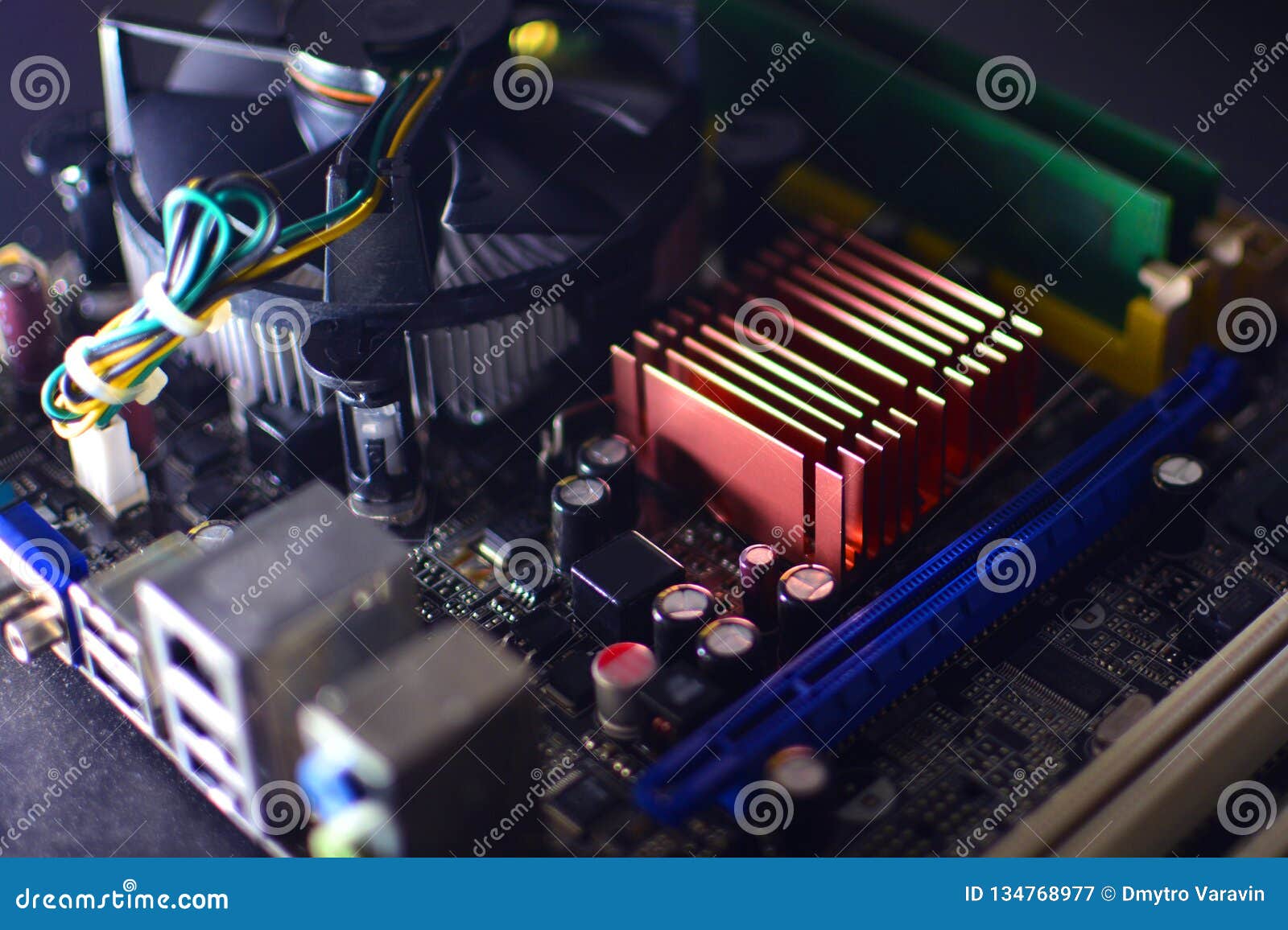 Motherboard Closeup Background. Smd Electronic Components Background ...