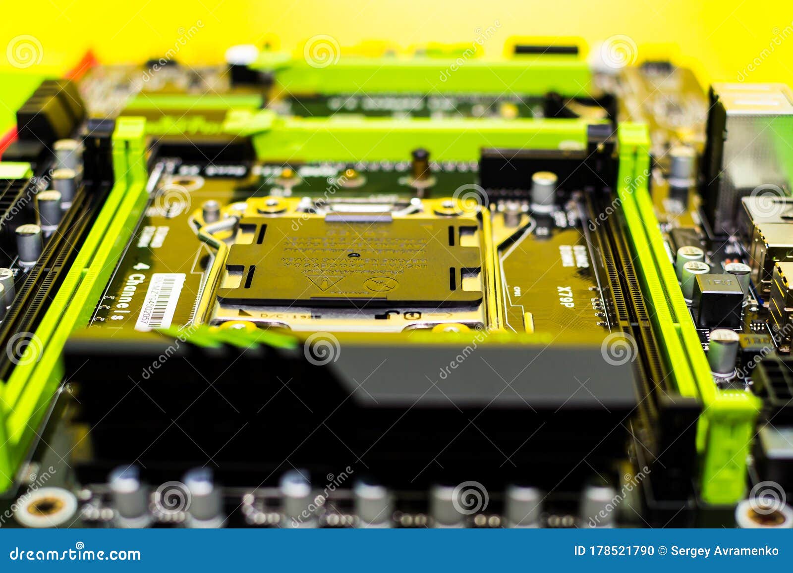 Motherboard Closeup with Blurry Background. Stock Photo - Image of ... Motherboard Closeup with Blurry Background. Stock Photo - Image of ...