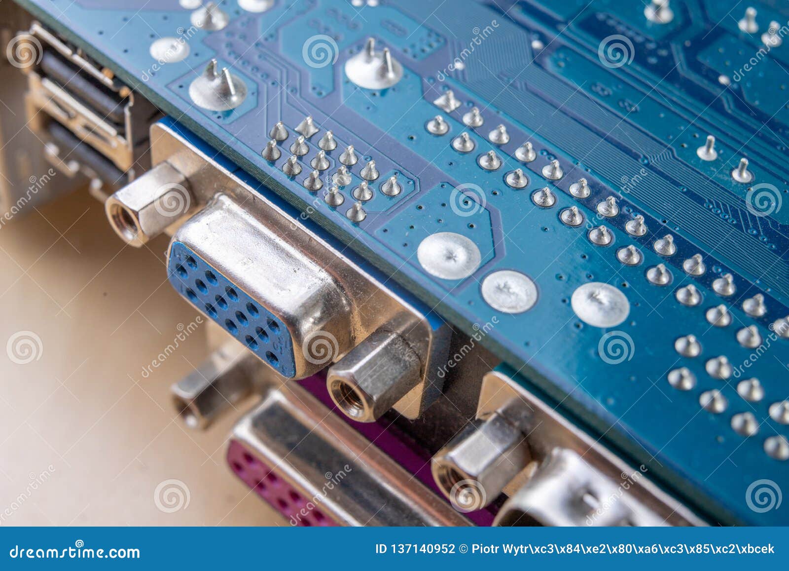 The Motherboard and Computer Components. Computer Accessories on a ...