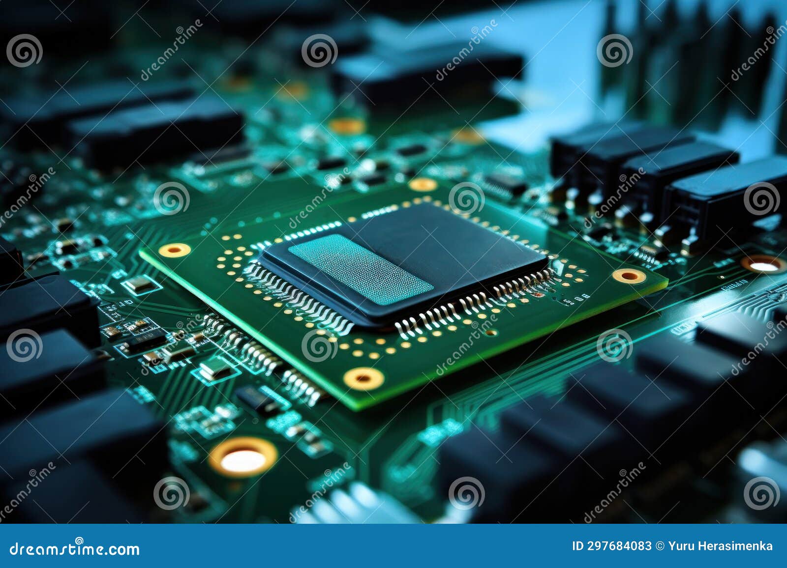 Motherboard of a Computer or Other Electronic Equipment. Close-up Stock ...
