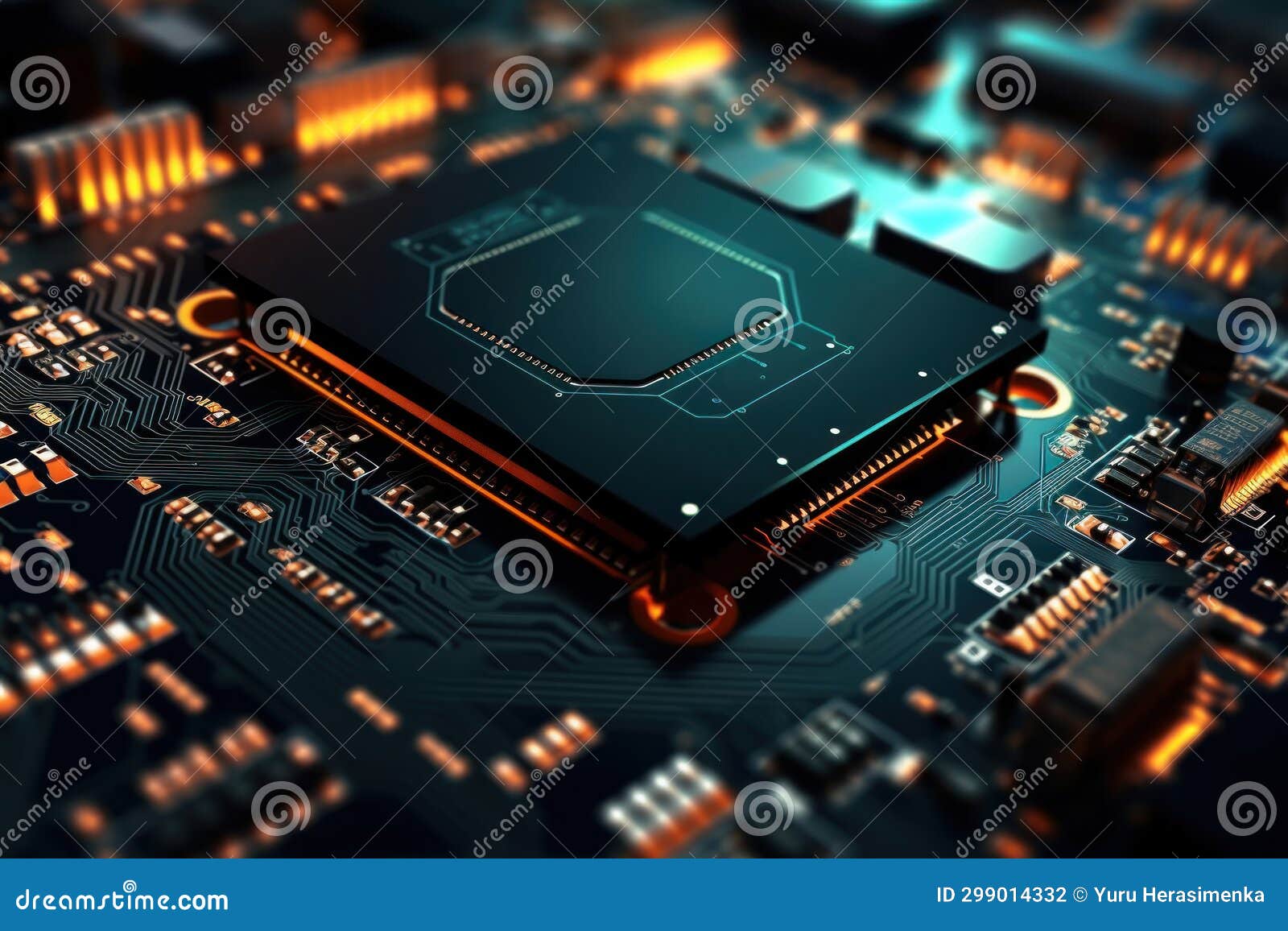 Motherboard of a Computer or Other Electronic Equipment. Close-up Stock ...