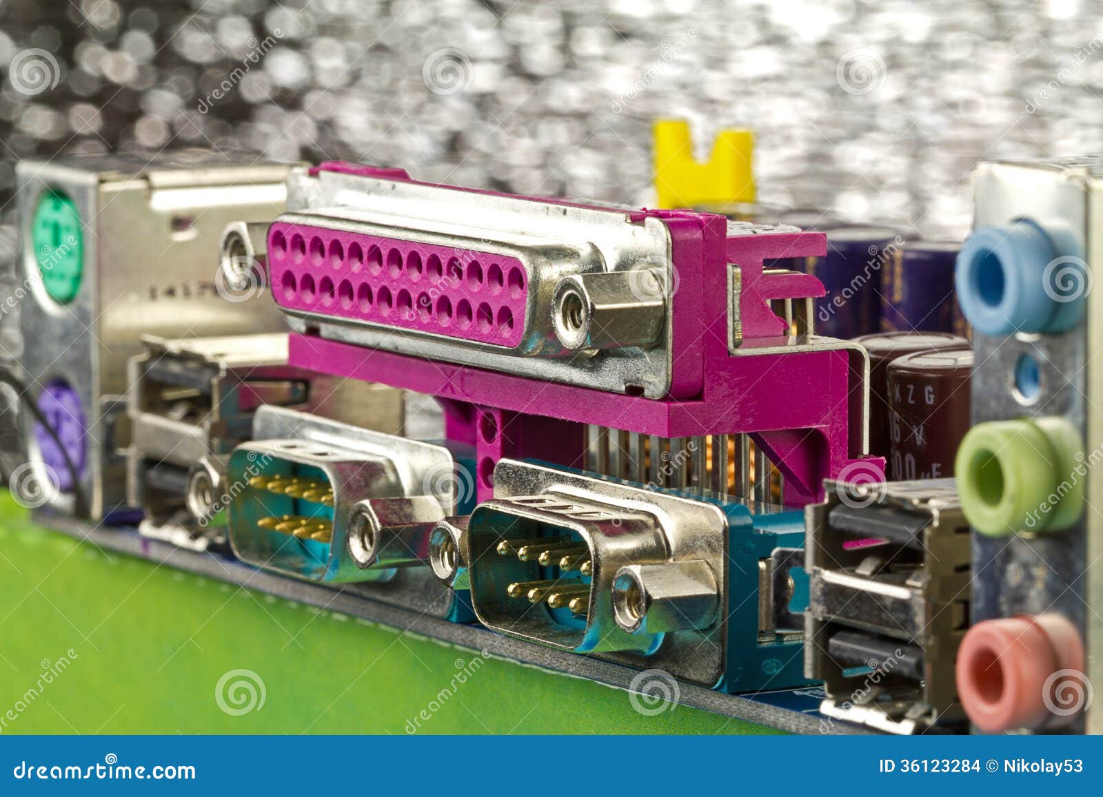 Motherboard Connectors On Back Of Computer Stock Image | CartoonDealer ...