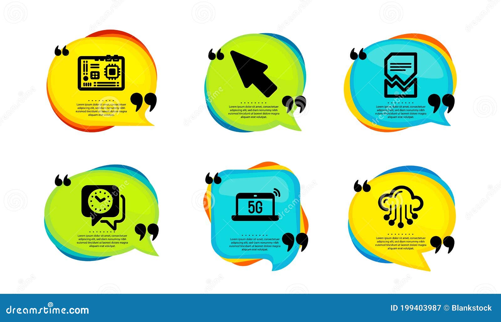 Motherboard, Corrupted File and Clock Icons Set. 5g Notebook, Mouse ...