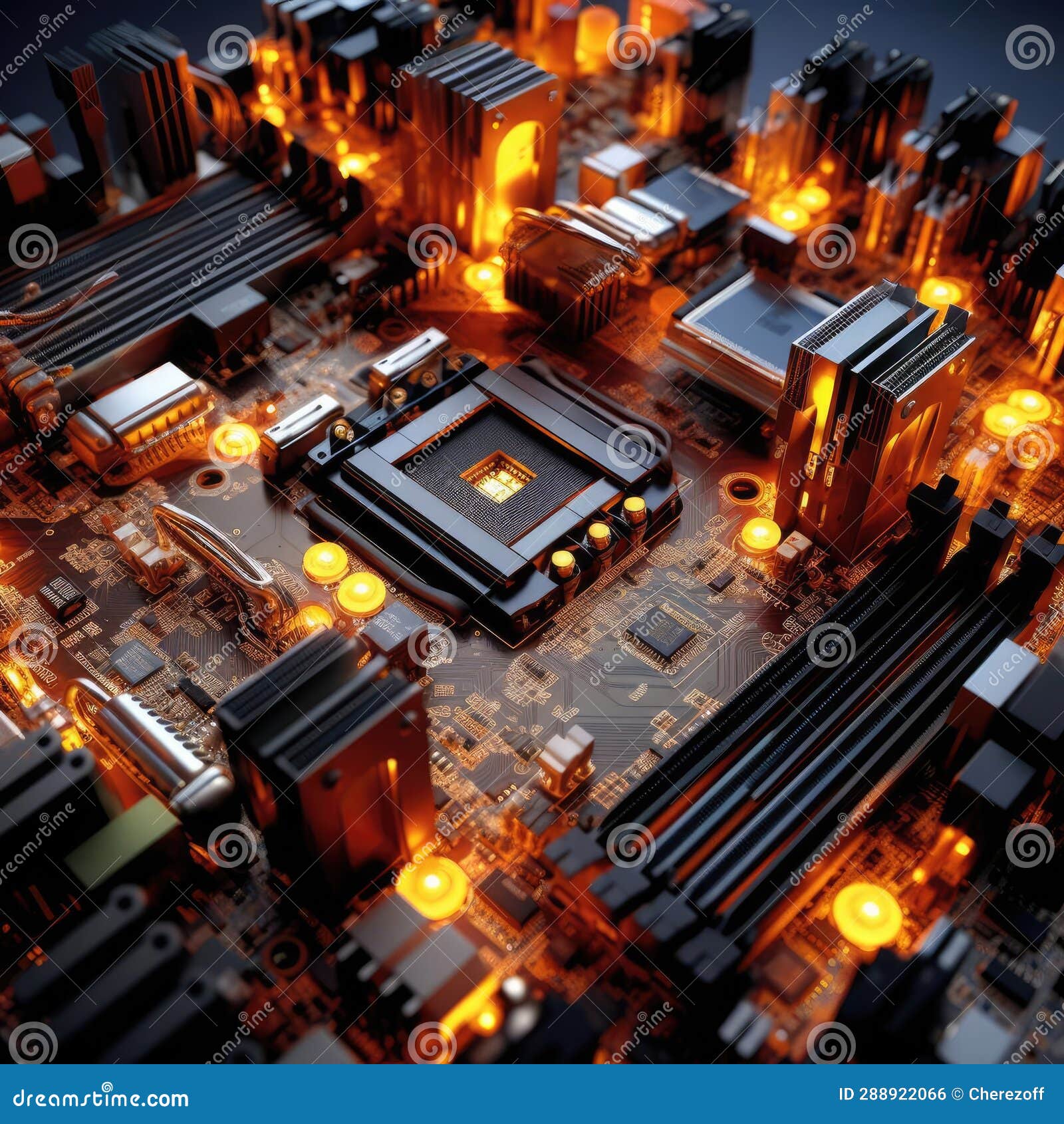 Motherboard and CPU stock photo. Image of board, background - 288922066