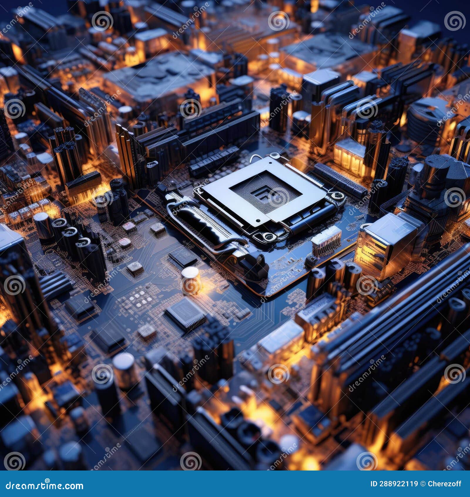 Motherboard and CPU stock image. Image of computer, intellect - 288922119