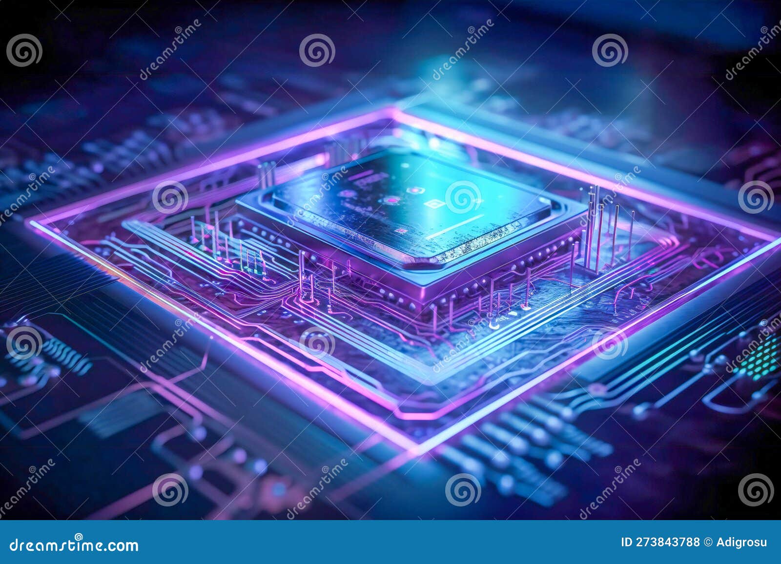A Motherboard with a CPU on it. Generic Information Technology Concept ...