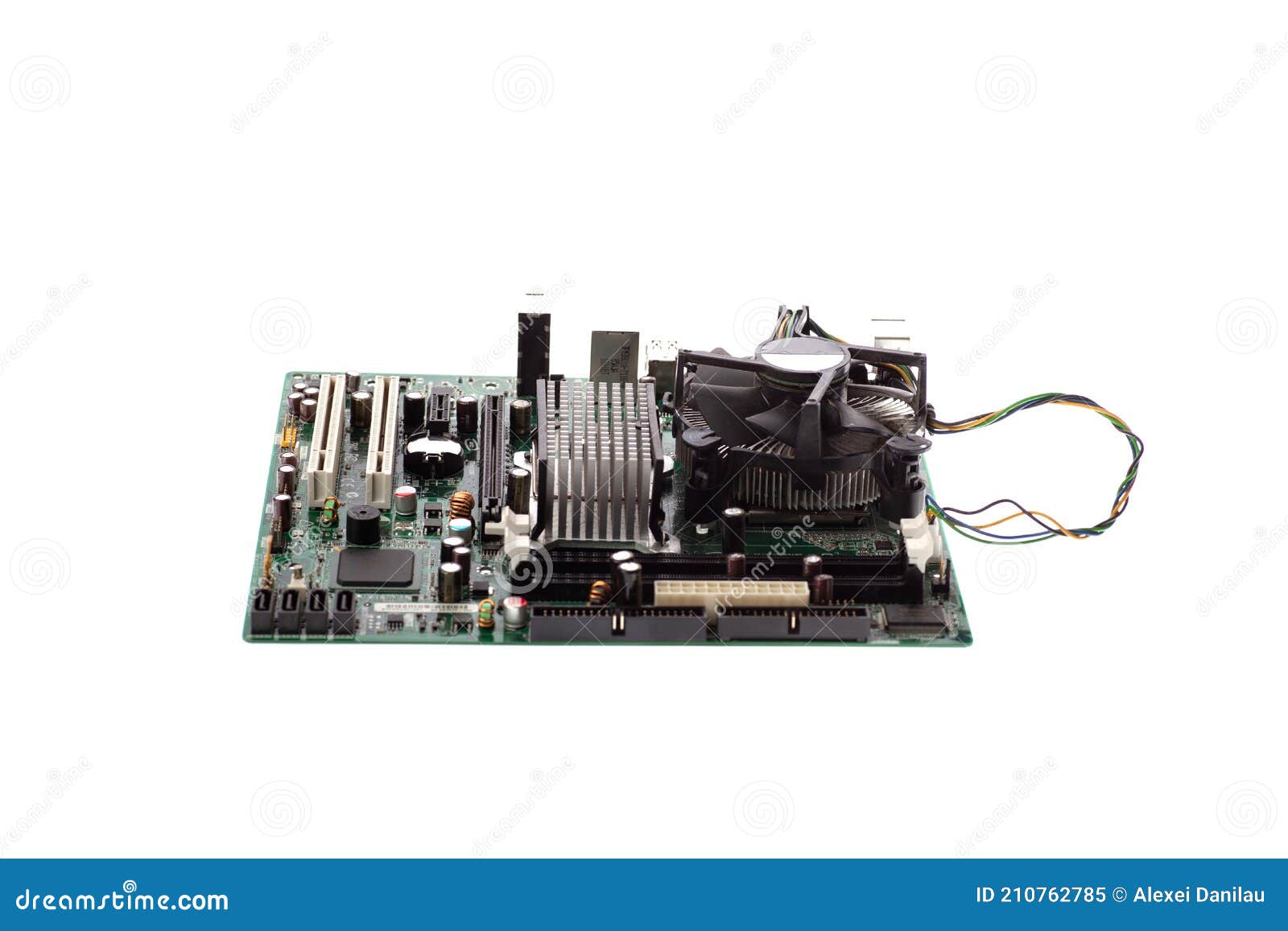 Motherboard with Cpu, Heatsink Stock Image - Image of bright, flash ...