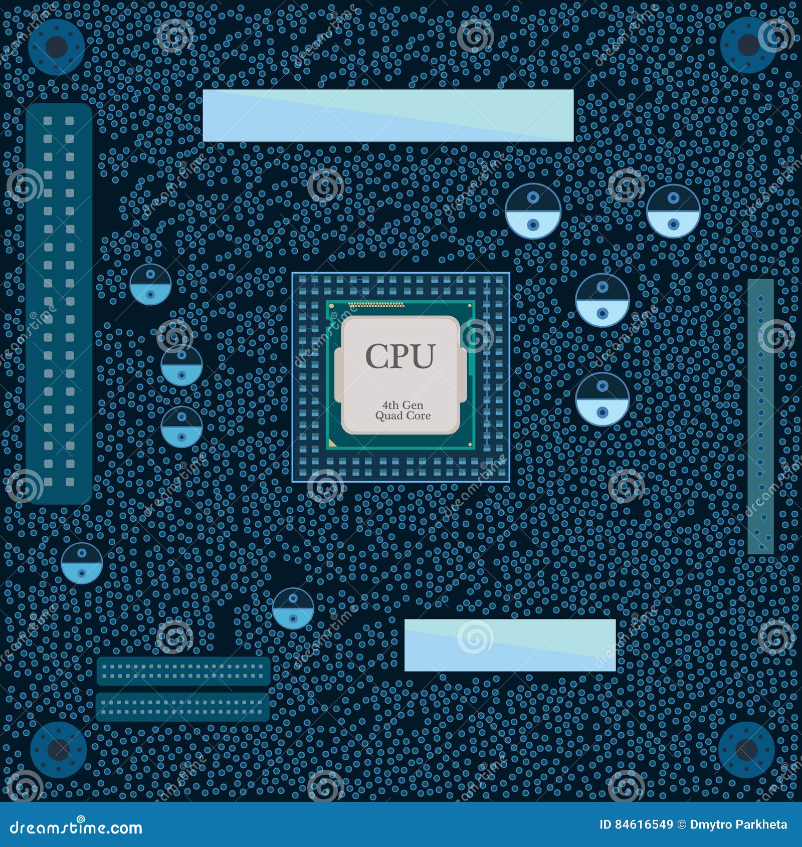 Motherboard CPU Illustration Stock Vector - Illustration of digital ...