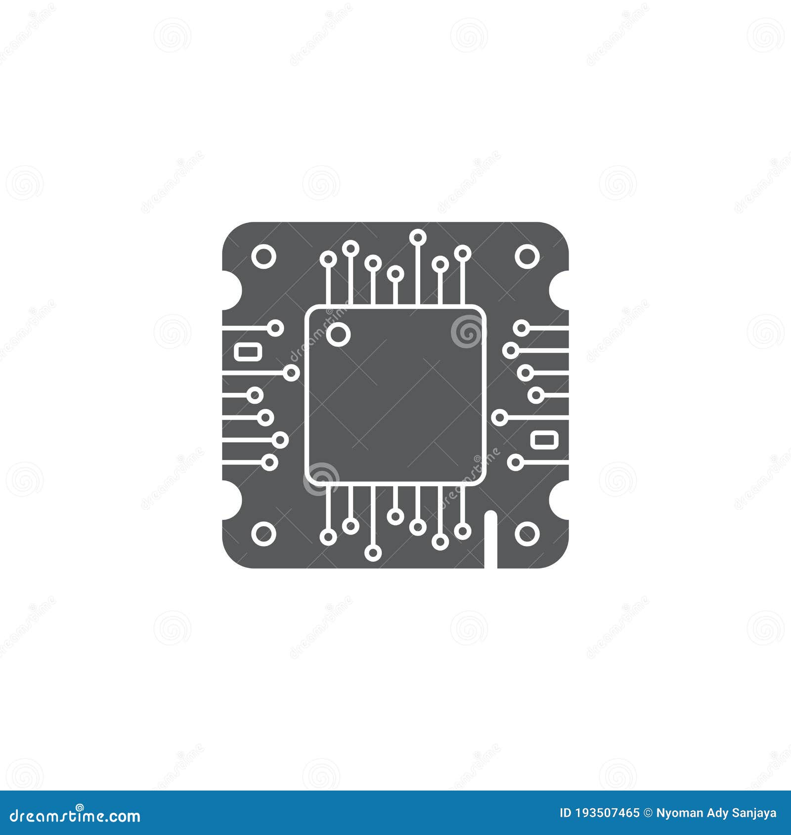 Motherboard CPU Processor Vector Icon Isolated on White Background ...