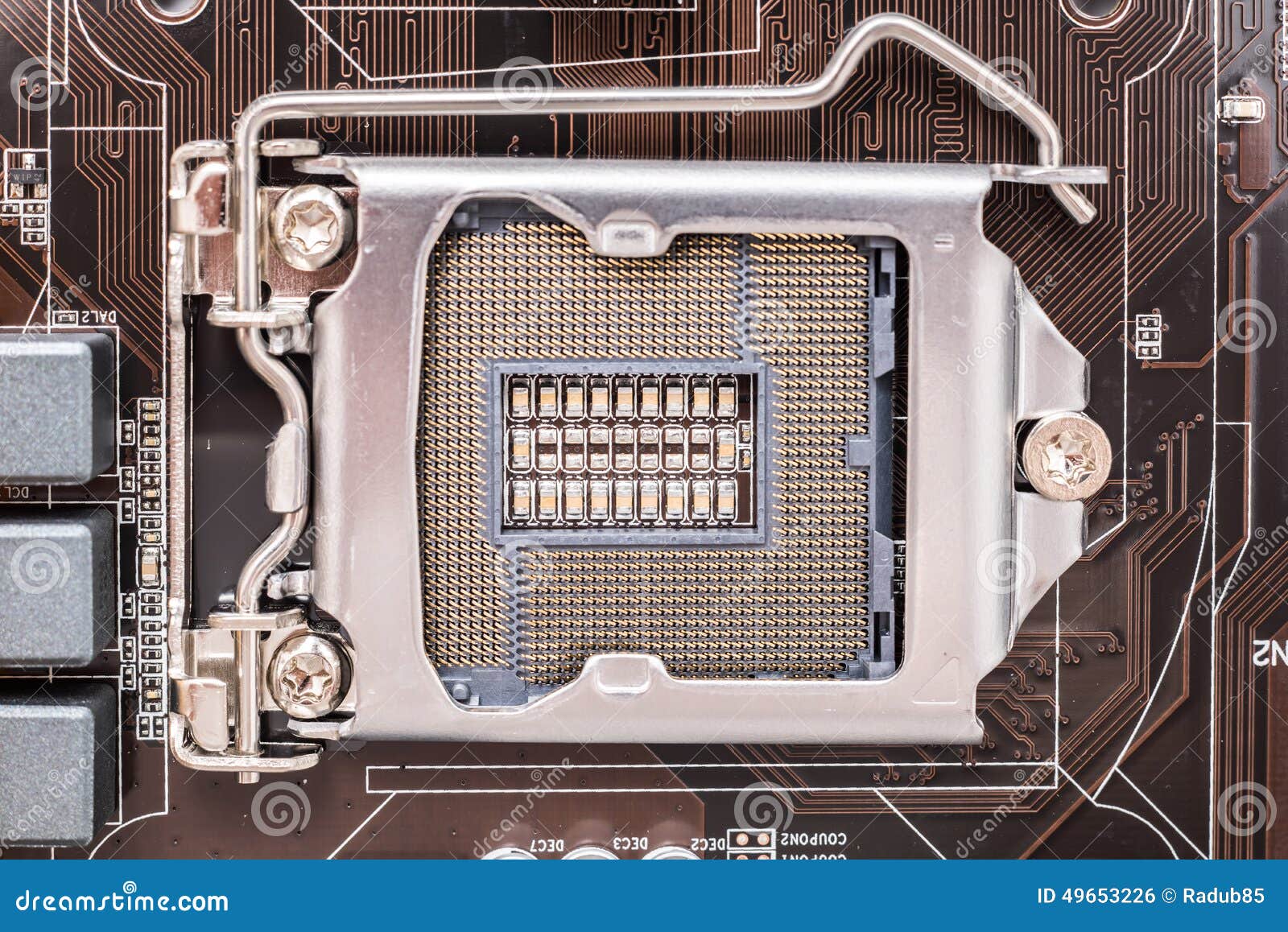 Motherboard CPU Socket stock photo. Image of processing - 49653226