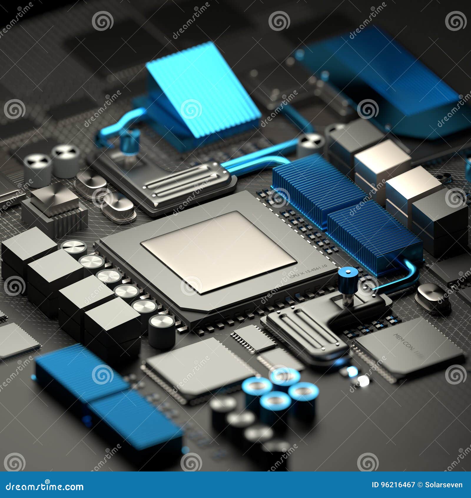Motherboard and CPU Technology Background Stock Illustration ...