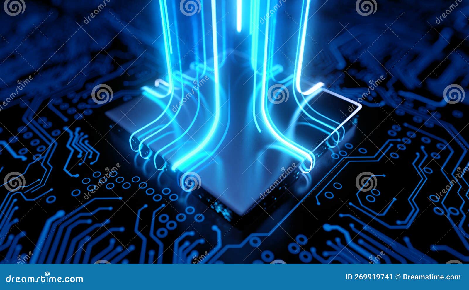 Motherboard Digital Chip Technology Background Stock Illustration ...