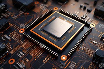 Motherboard. Electronic Circuit Board. CPU Chip. Electronic Components ...