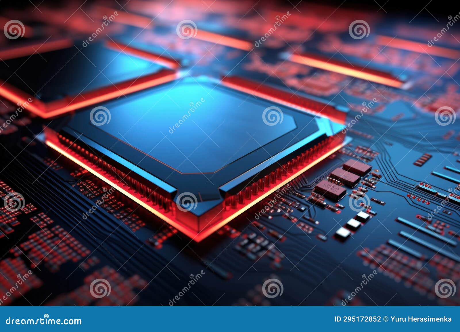 Motherboard with Electronic Components. Powerful Processor. Development ...