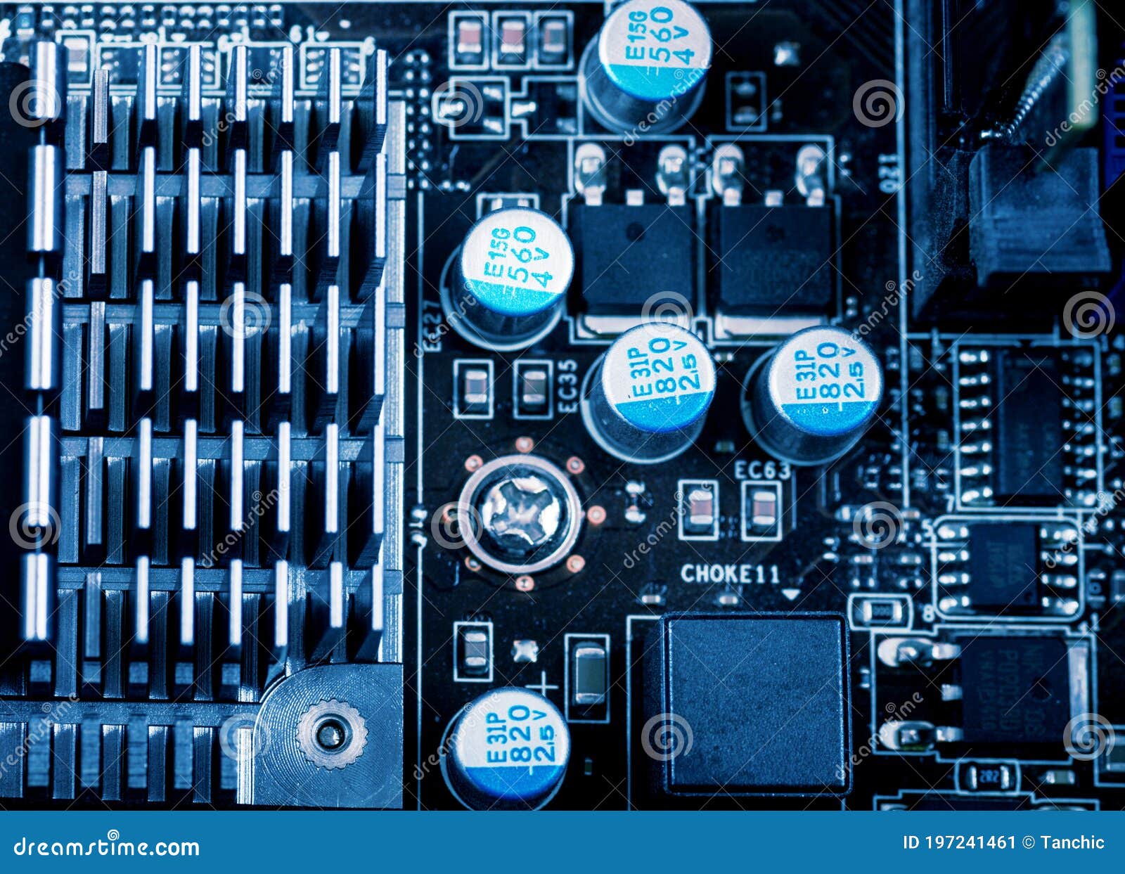 Motherboard with Embedded Semiconductors Top View Stock Image - Image ...