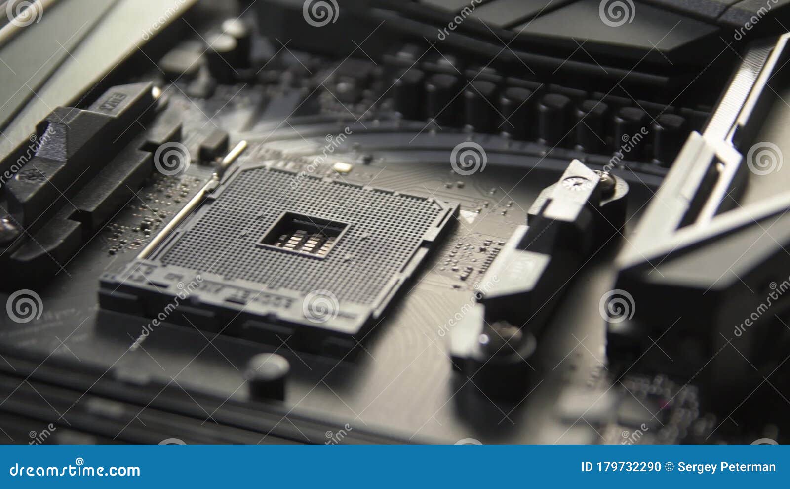 Motherboard with Empty Processor Socket Stock Footage - Video of chip ...
