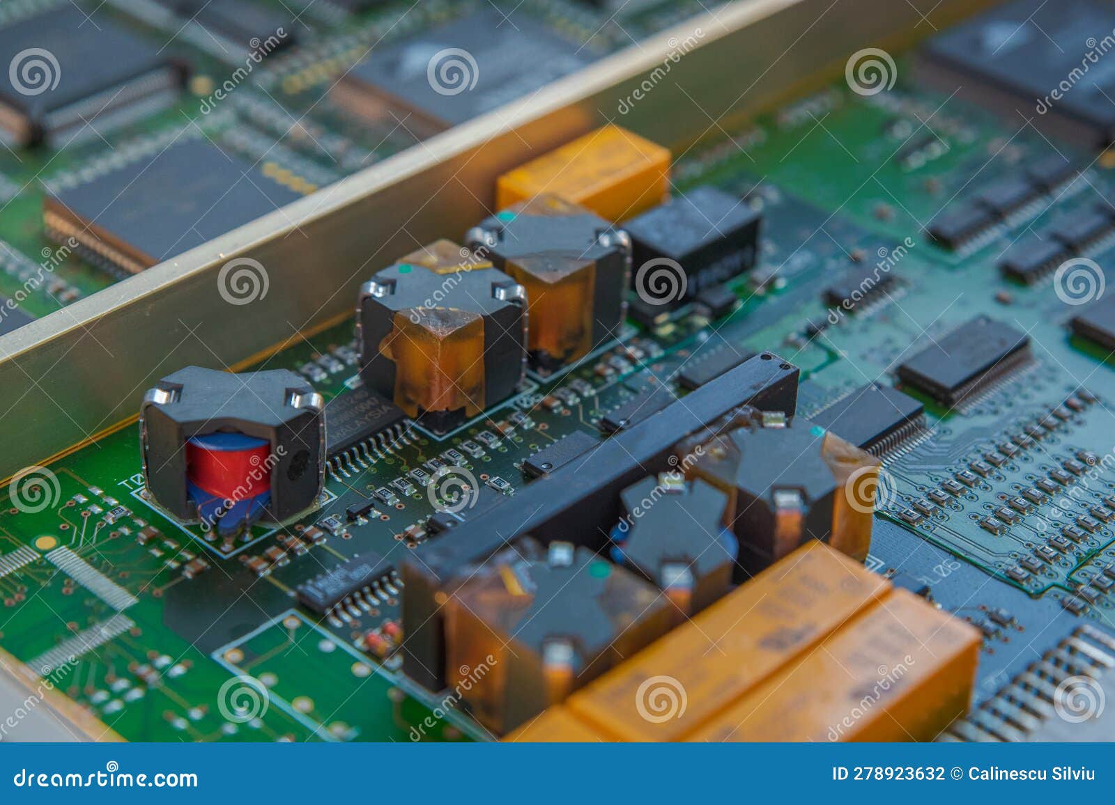 Motherboard Hardware Details. Stock Photo - Image of electronic ...