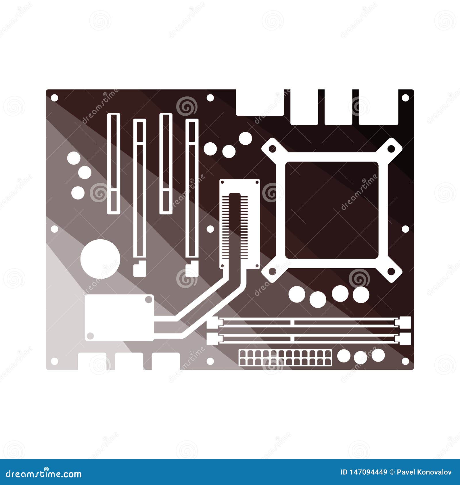 Motherboard Icon Vector From Computer Interface Collection. Thin Line ...