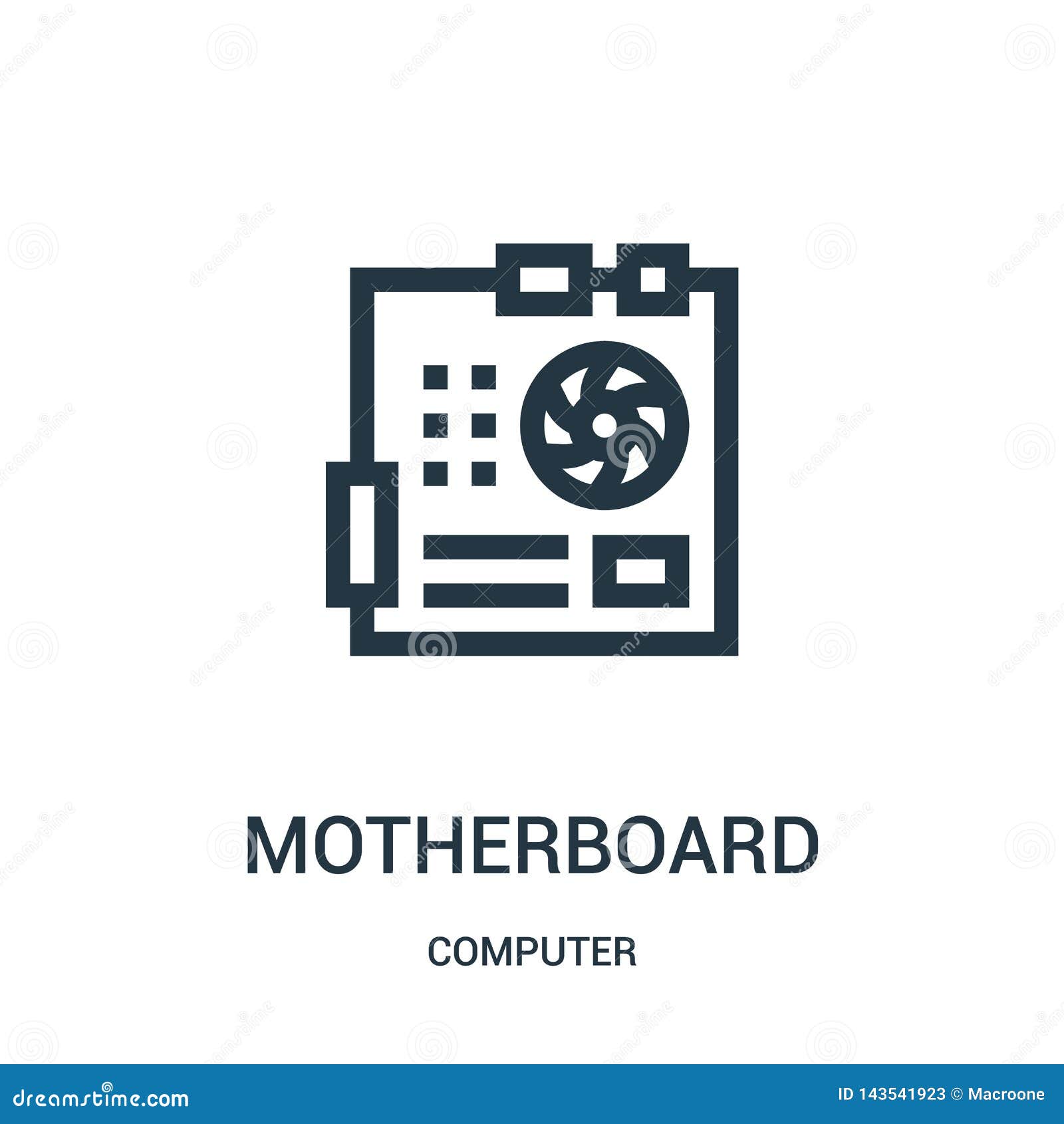 Motherboard Icon Vector from Computer Collection. Thin Line Motherboard ...