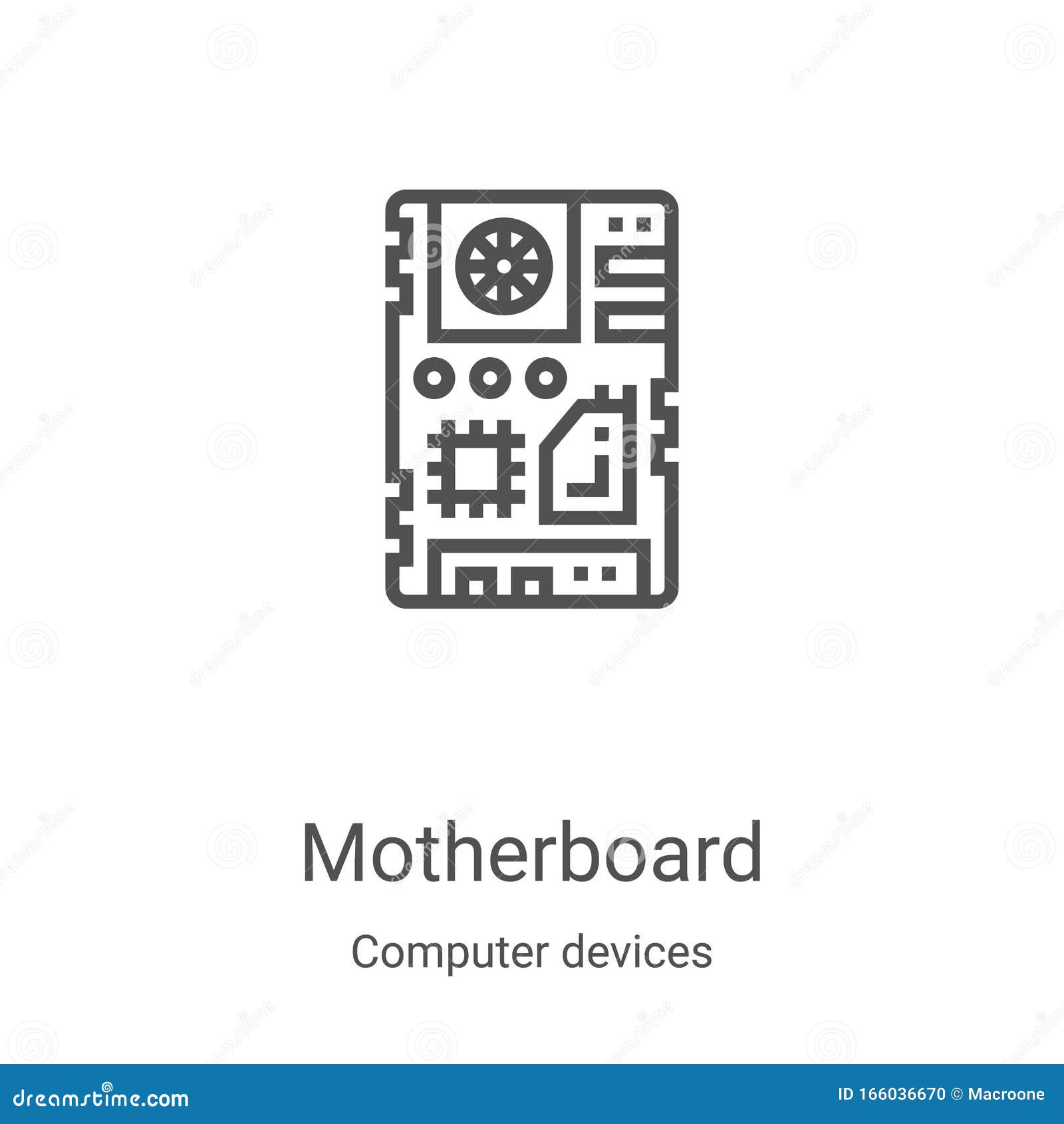 Motherboard Icon Vector From Computer Devices Collection Thin Line Motherboard Outline Icon