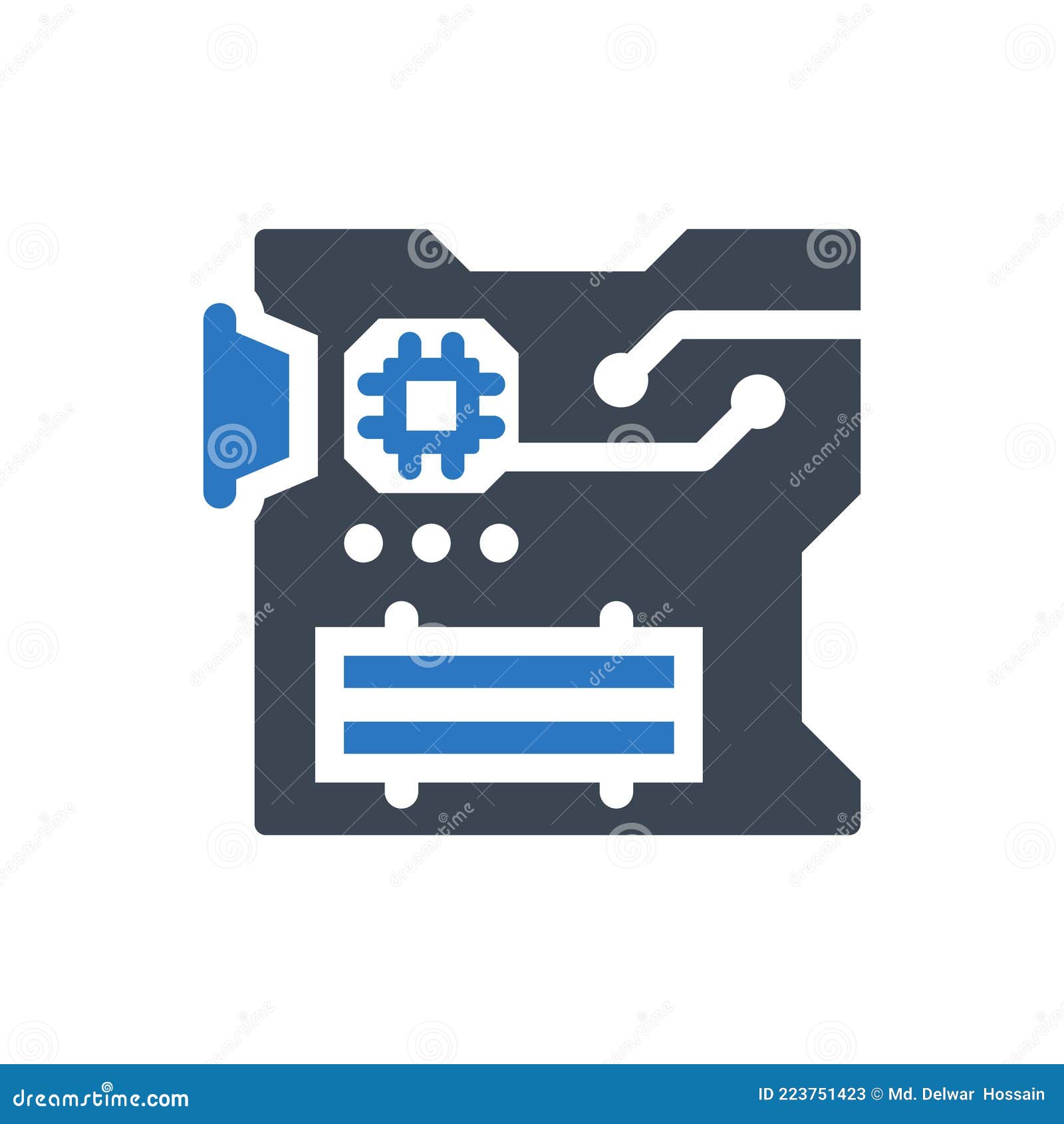 Motherboard icon stock vector. Illustration of hardware - 223751423