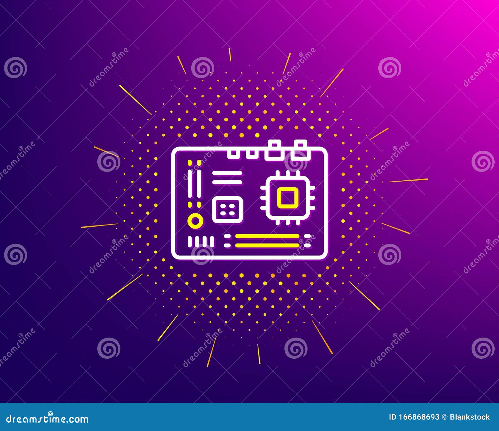 Motherboard Line Icon. Computer Component Hardware Sign. Vector Stock ...