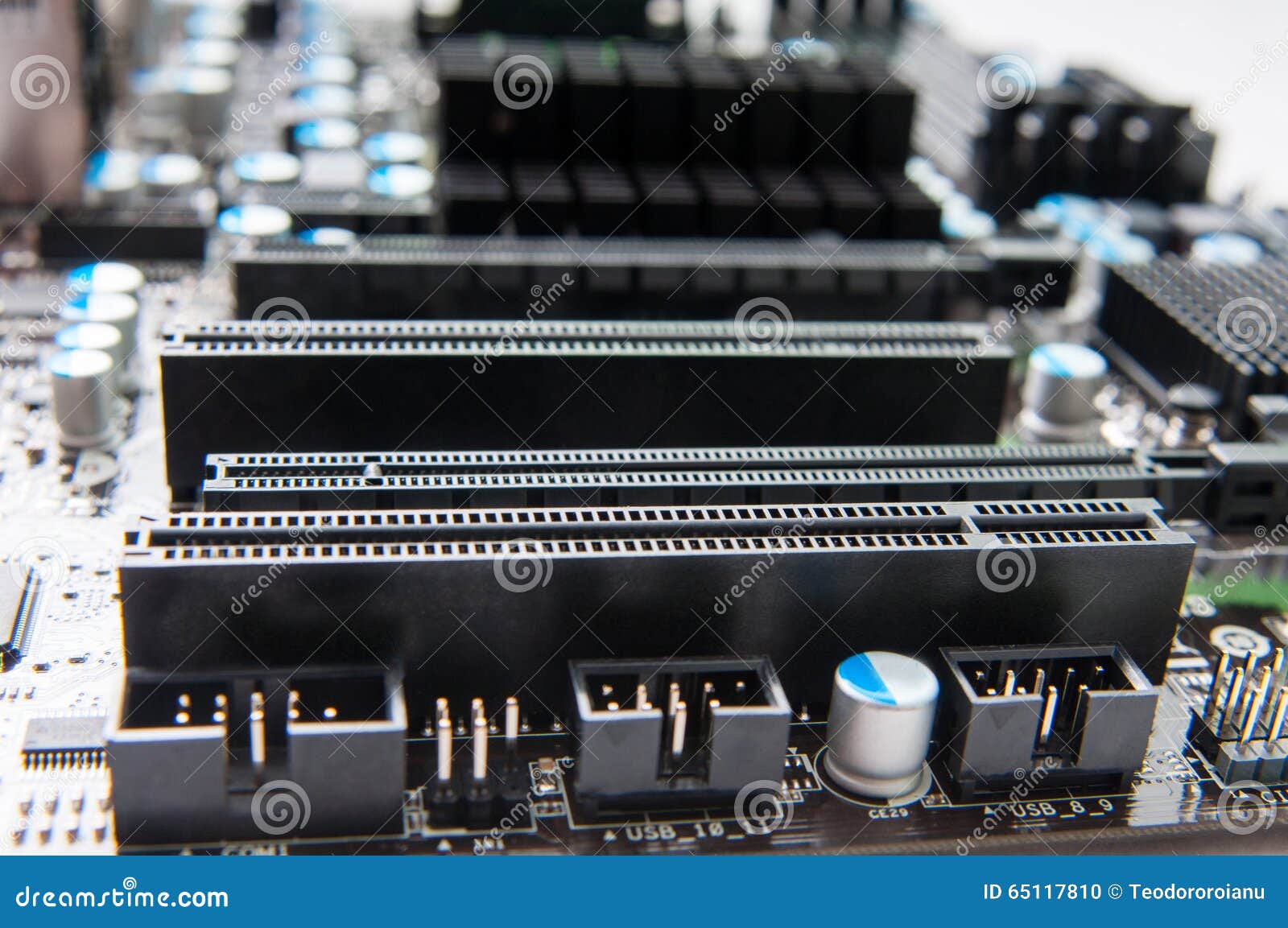 Motherboard slots stock photo. Image of network, empty - 65117810