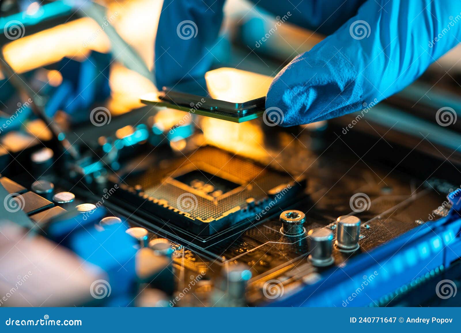 Motherboard Microchip in Hand. Computer Testing Stock Image - Image of ...