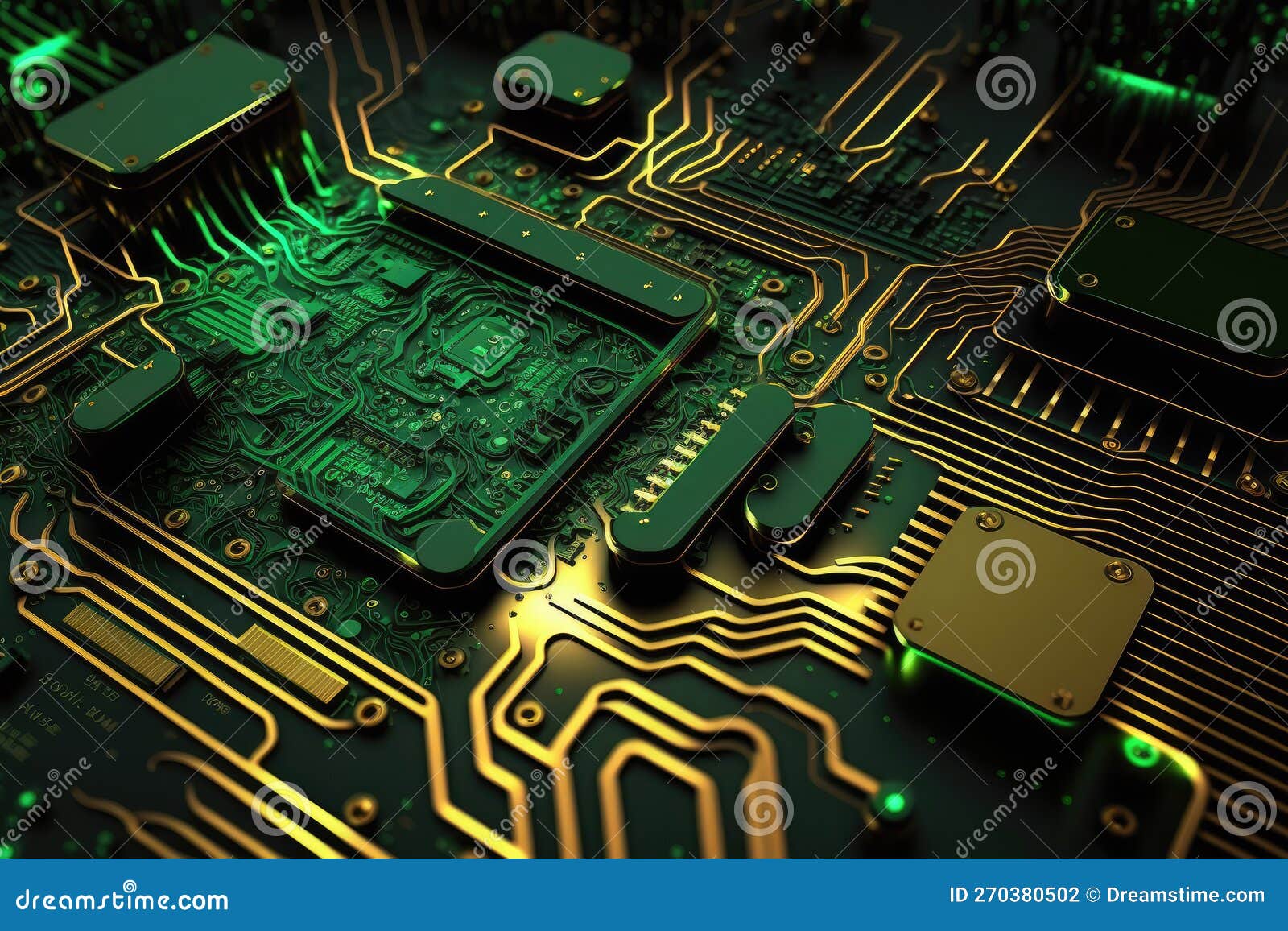 The Motherboard of a Modern Computer Stock Illustration - Illustration ...