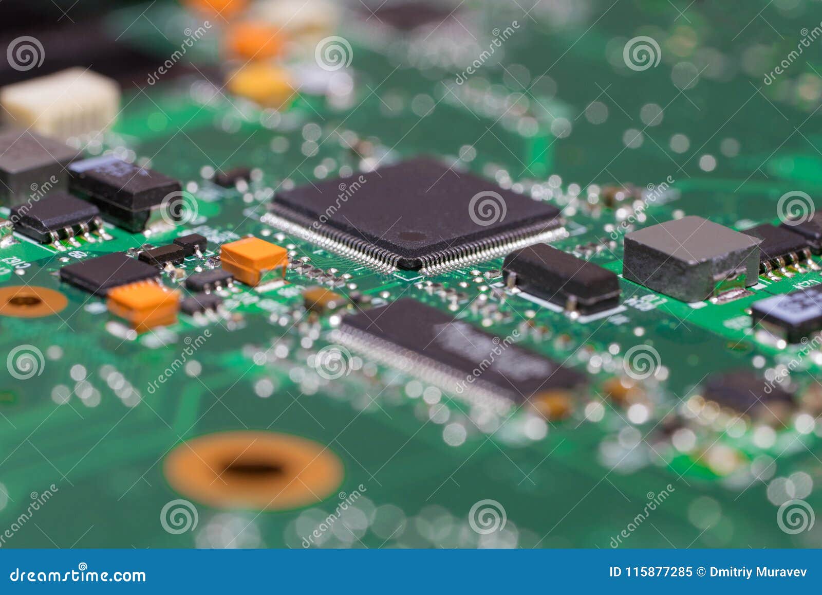 Motherboard Modern Laptop, Multicontroller Chip Close-up. Stock Image ...