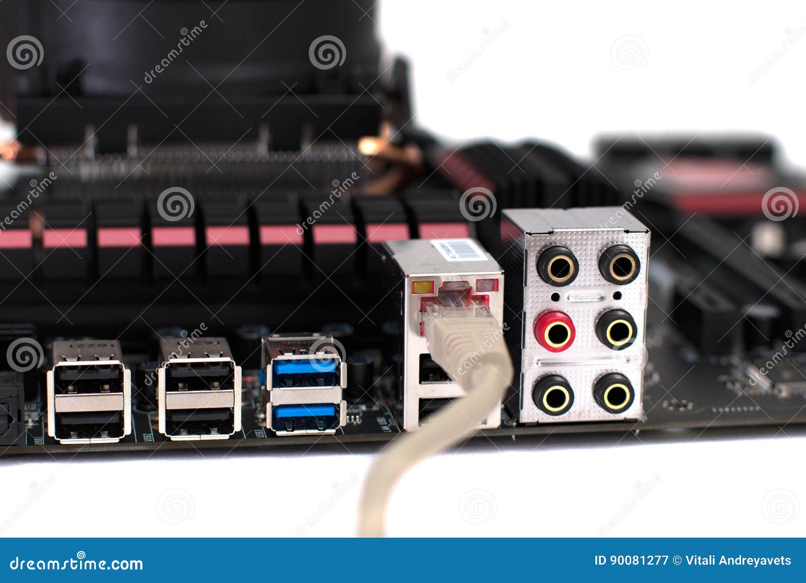 A Motherboard with a Network Cable Connected To it Stock Image - Image ...