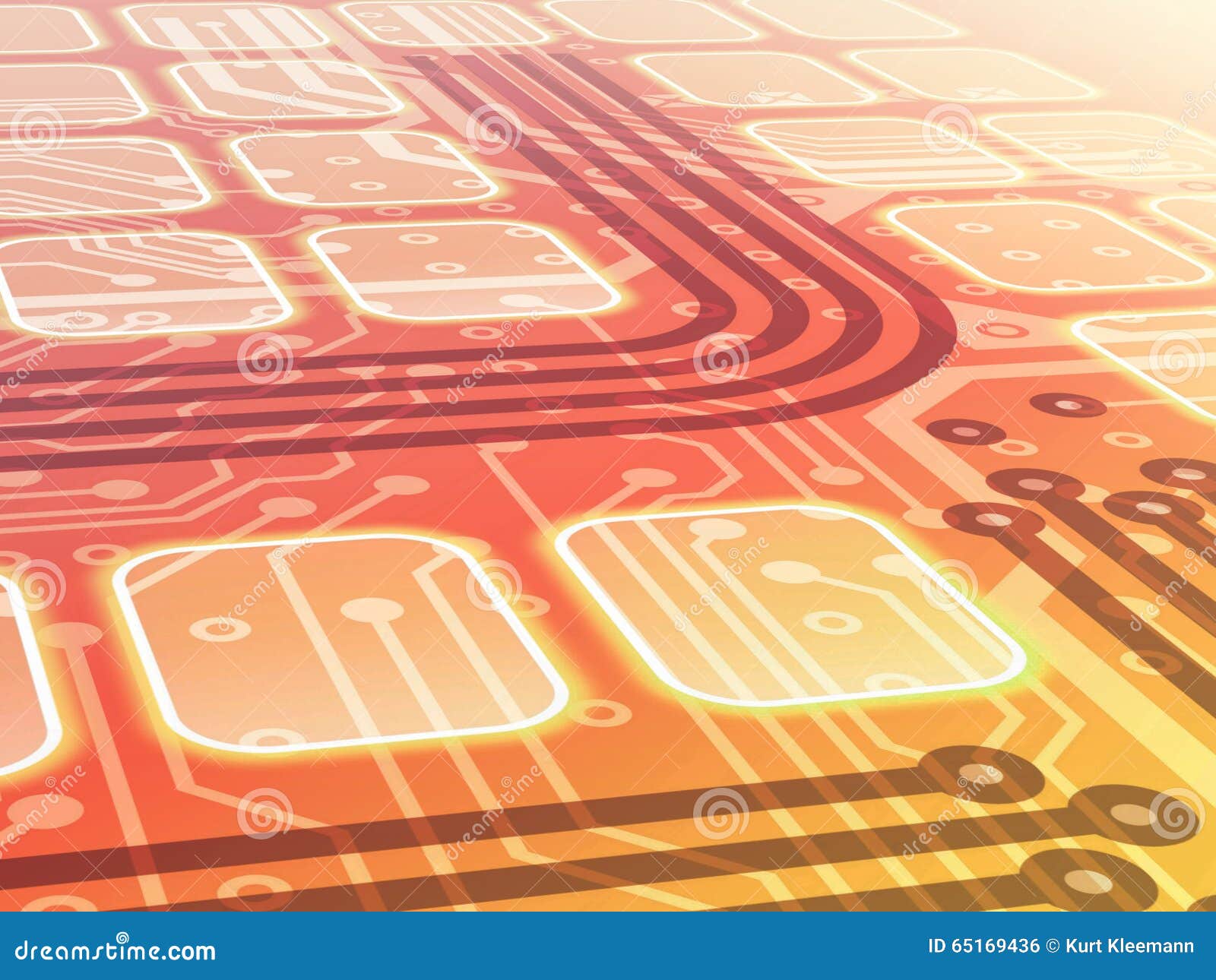 Motherboard orange stock illustration. Illustration of global - 65169436