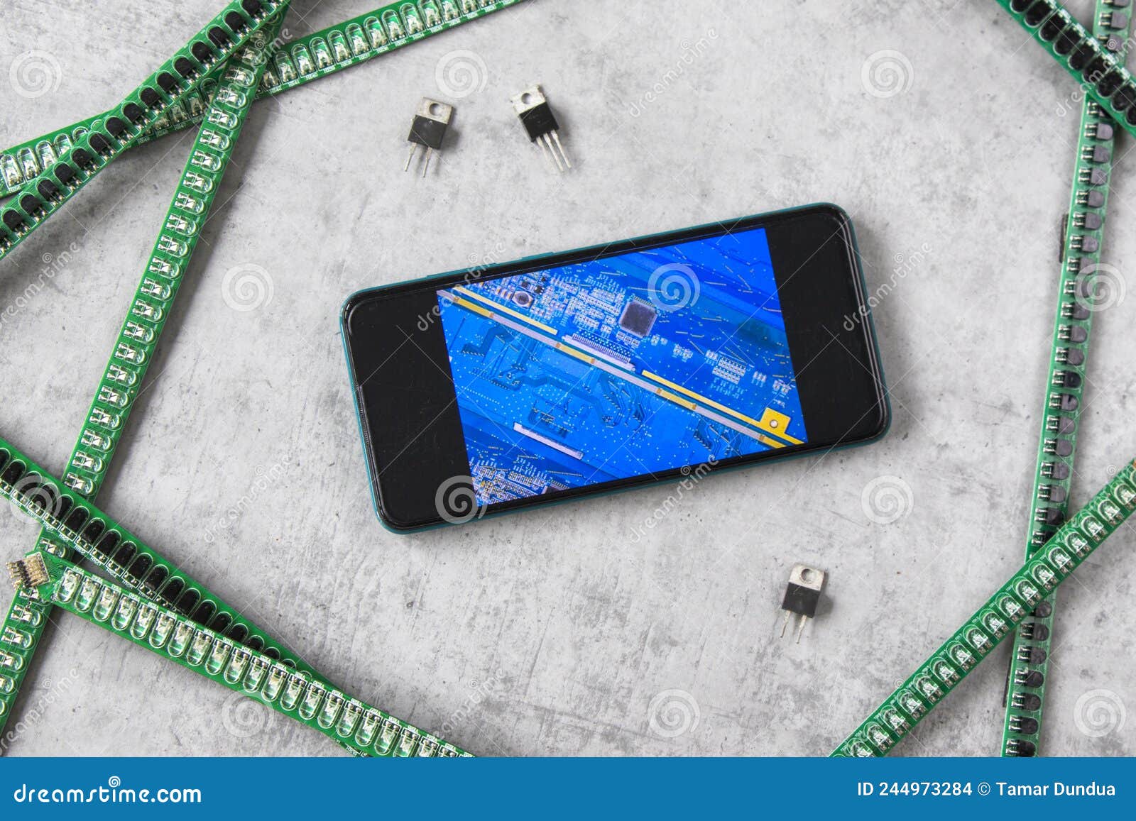 Motherboard Parts and Mobile Stock Photo - Image of microchip, memory ...