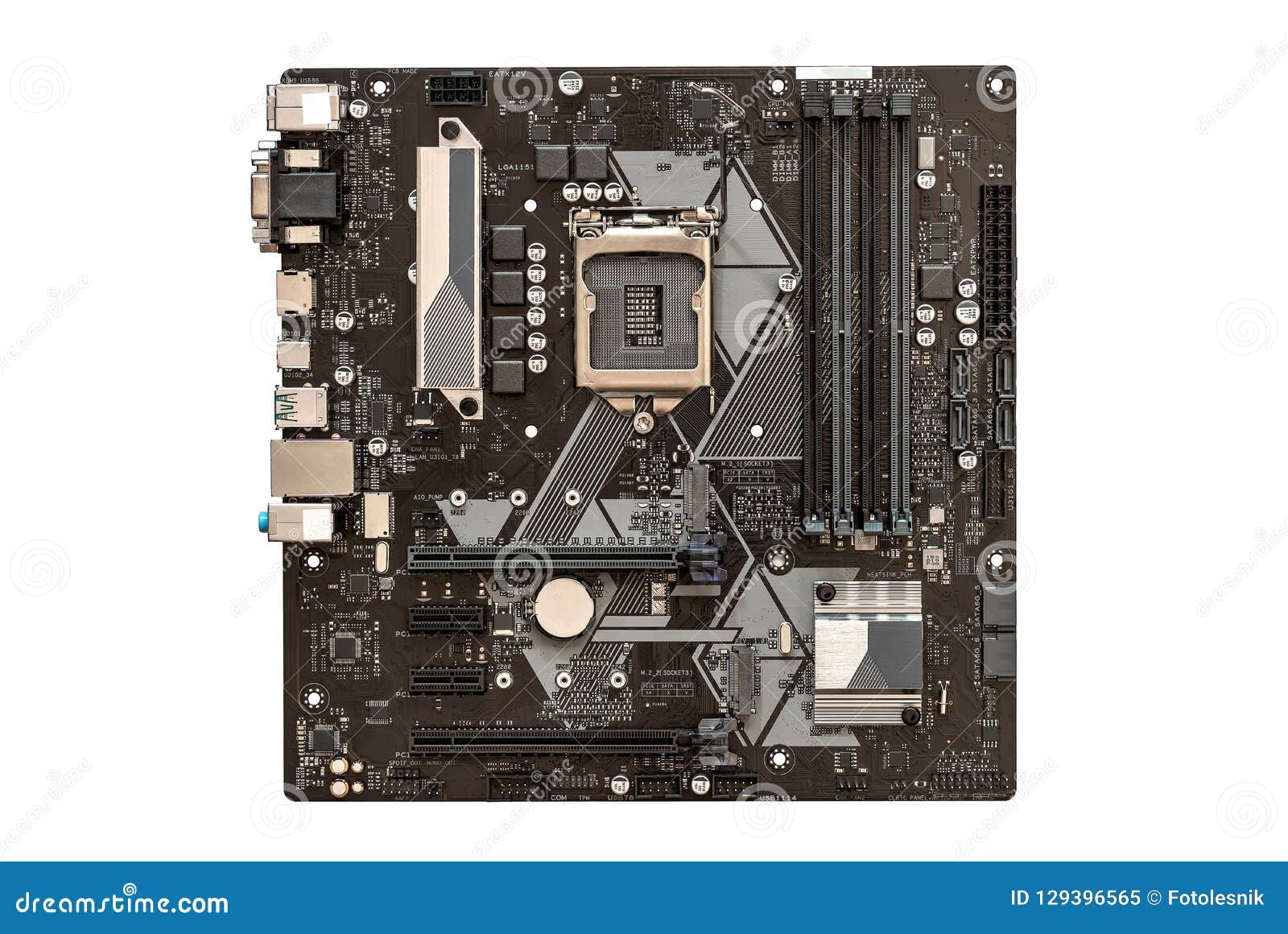 Motherboard for PC Isolated on White Background Stock Image - Image of ...