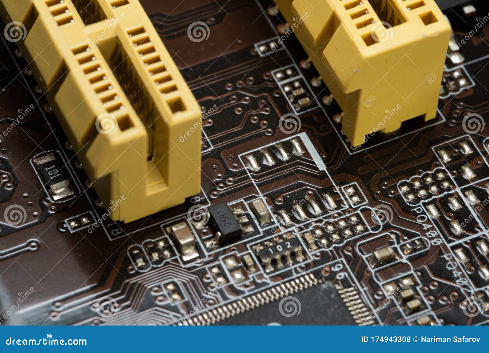 Motherboard with Pins and Sockets Stock Photo - Image of engineering ...