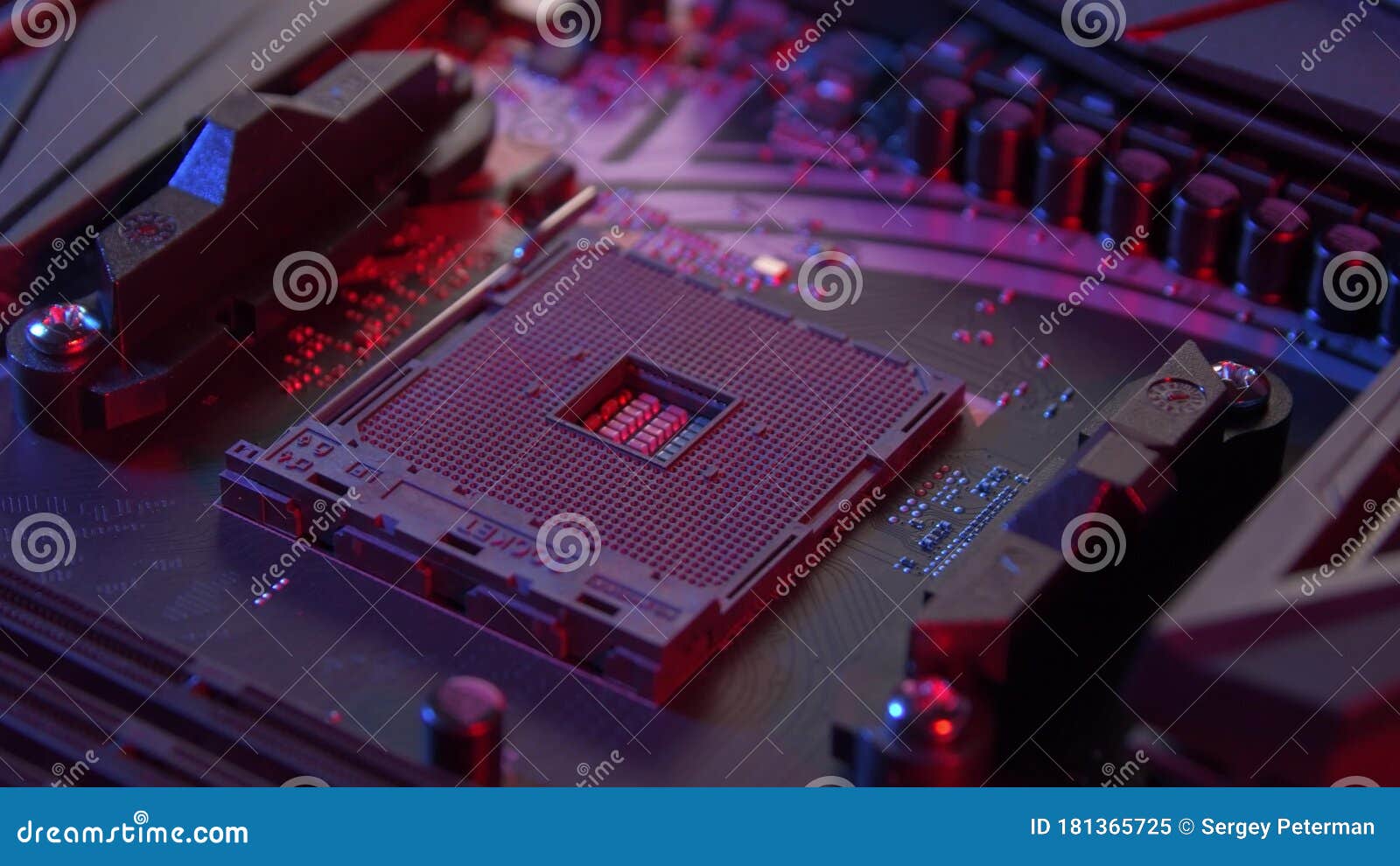 Motherboard with Processor Close Up Shot Stock Video - Video of ...