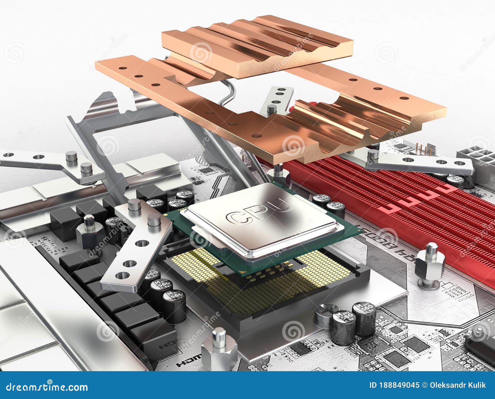 Disassembled Processor Into Its Component Parts With Chip Cpu And Gpu ...